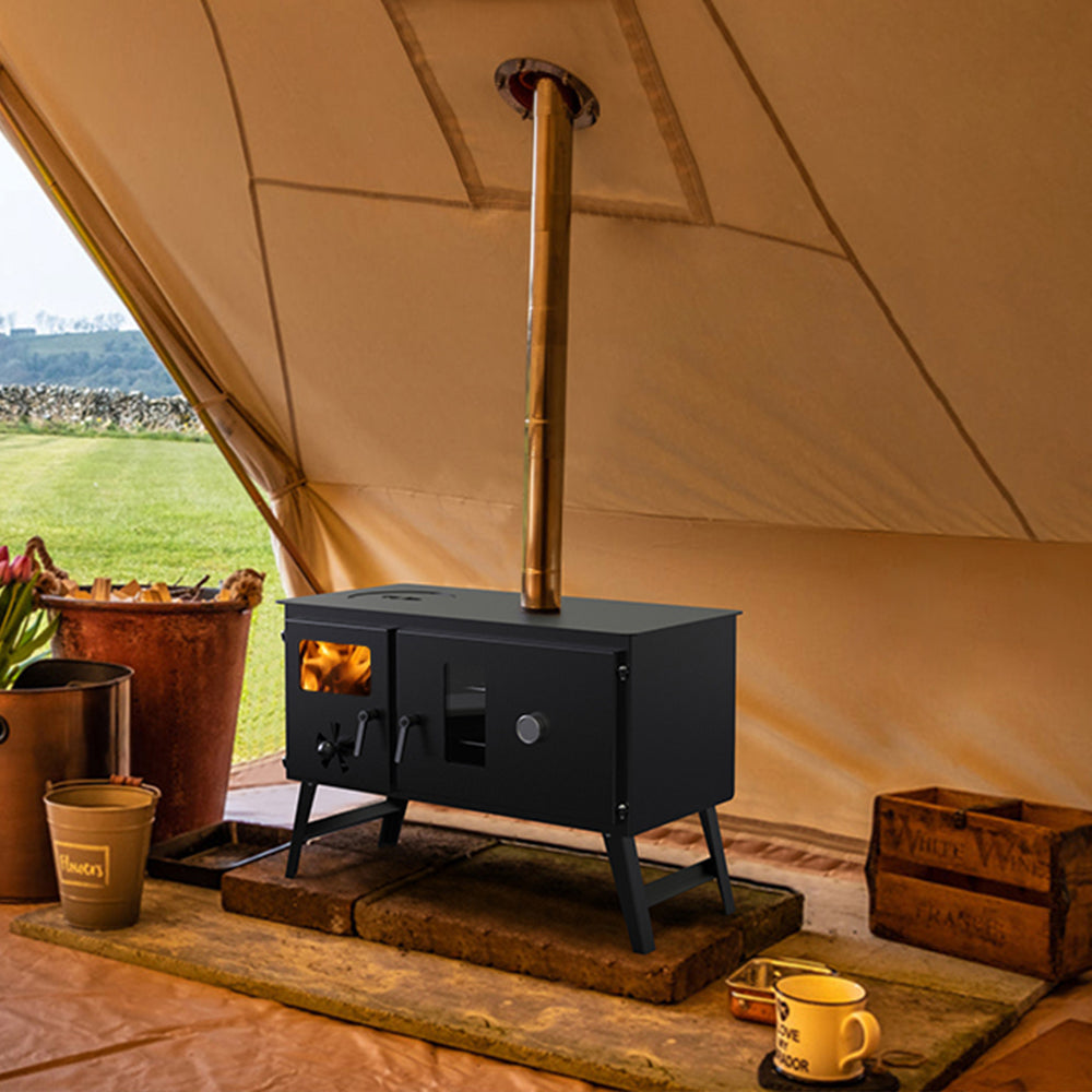 Bell Tent Stove Oven - Highlander BLK Oven - Bell Tent Sussex
