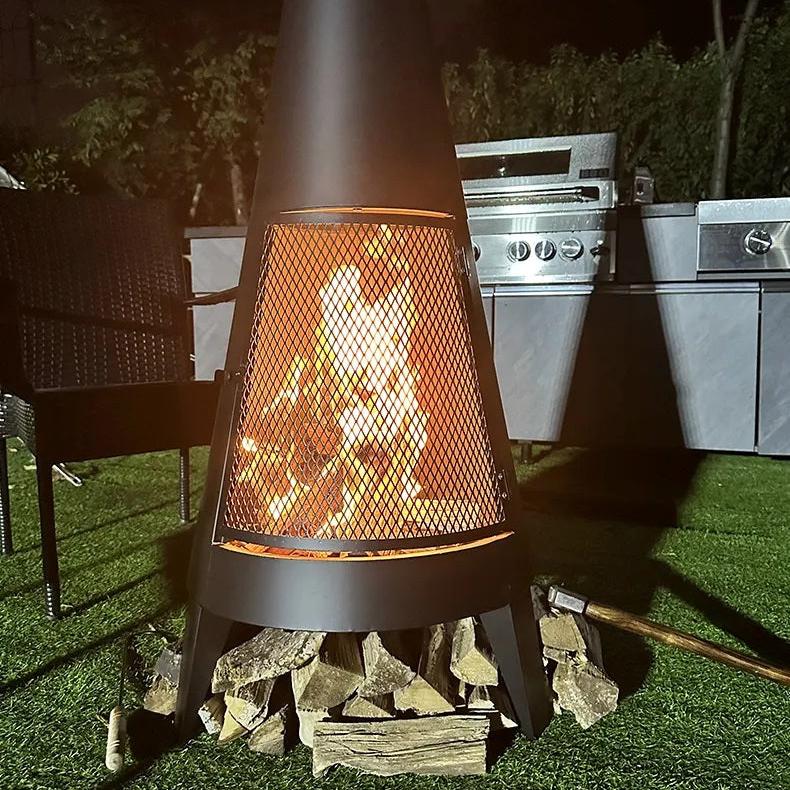 Highlander Tall Cast Iron Fire Pit - Bell Tent Sussex